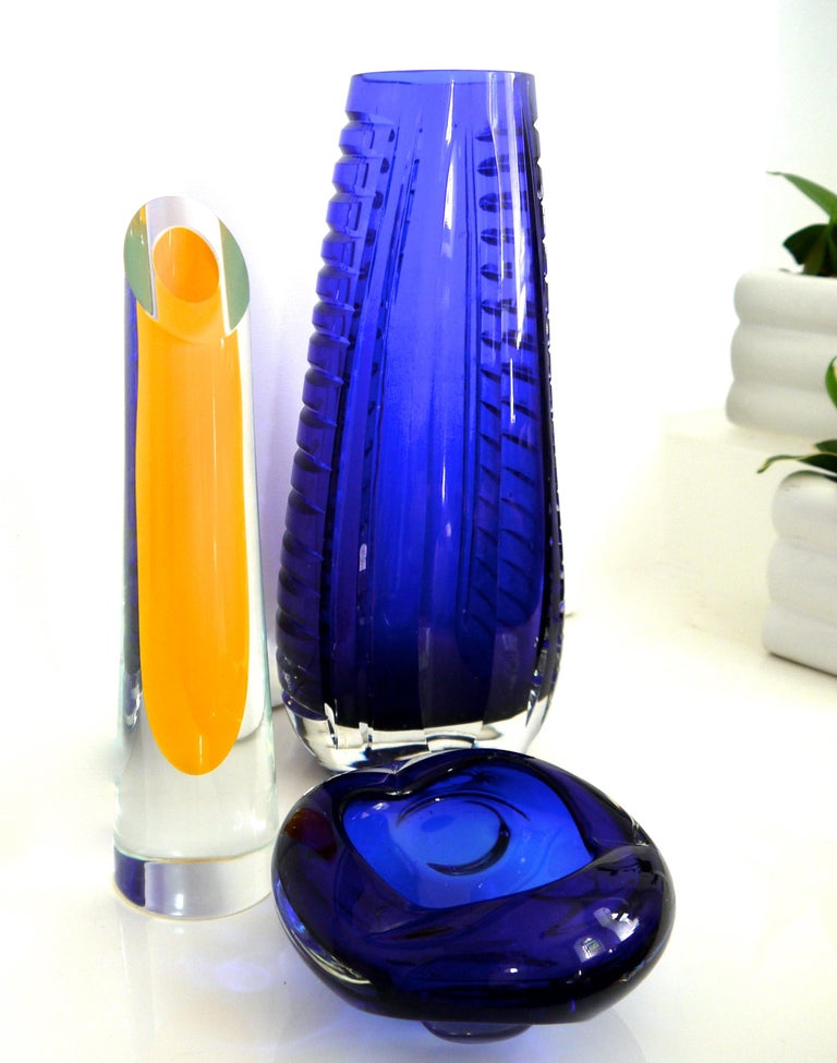 Vintage Glass Sommerso Vase by Aleš Valner Czech Republic Late 1970s ...