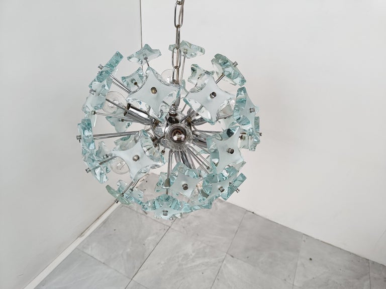 Vintage Glass Sputnik Chandelier For Sale at 1stDibs