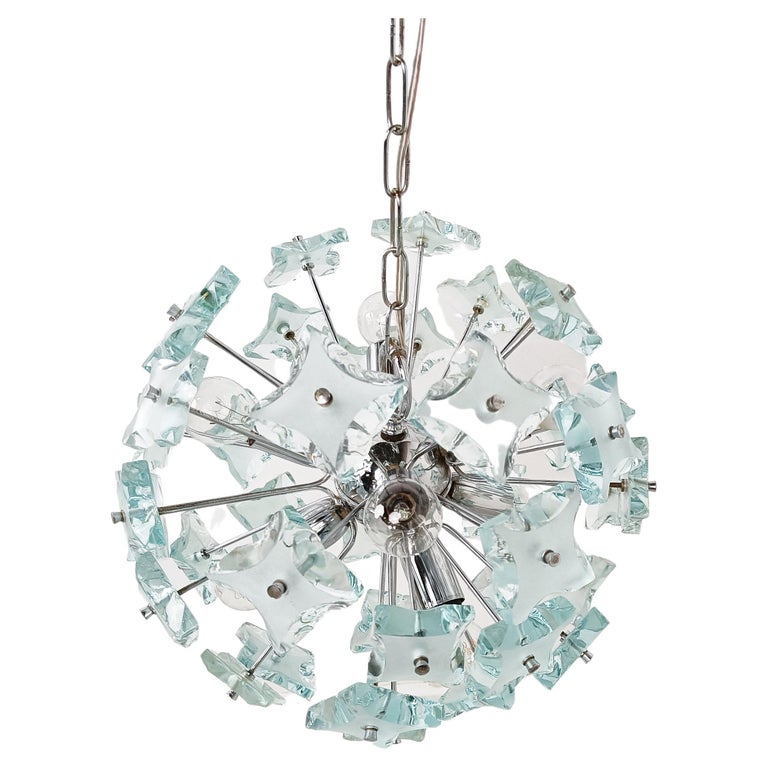 Vintage Glass Sputnik Chandelier For Sale at 1stDibs