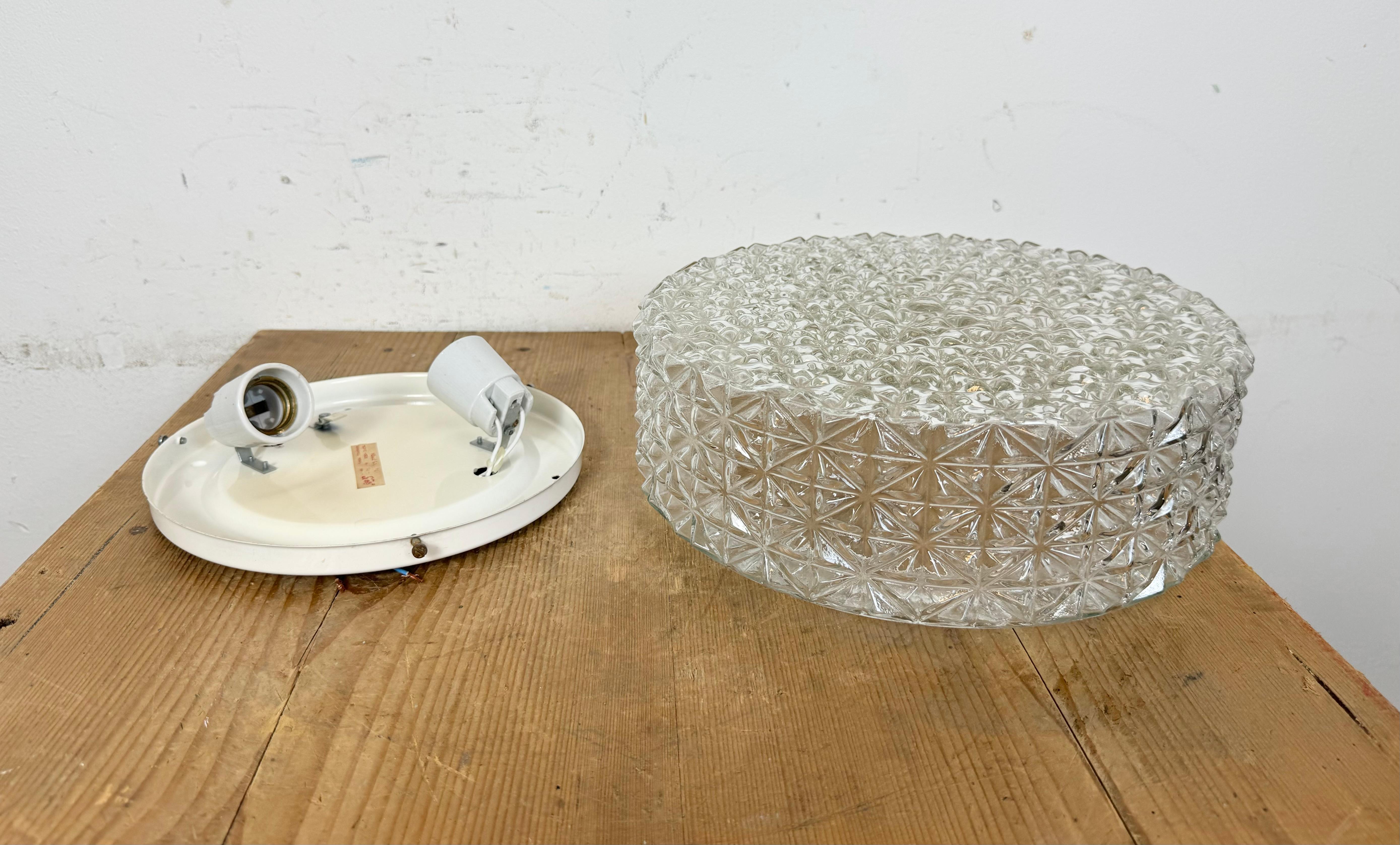 Vintage Glass Wall or Ceiling Light, 1970s For Sale at 1stDibs