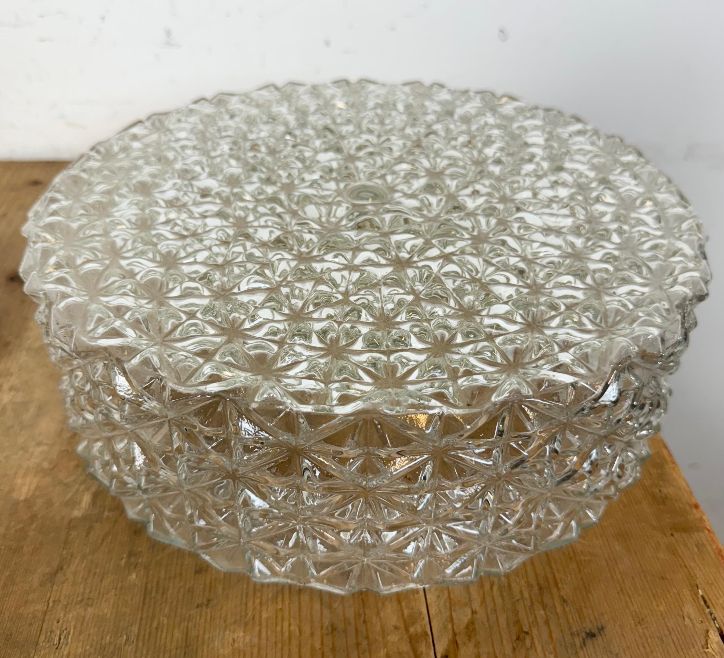 Vintage Glass Wall or Ceiling Light, 1970s For Sale at 1stDibs