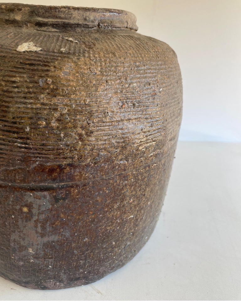 Vintage Glazed Brown Pottery For Sale at 1stDibs