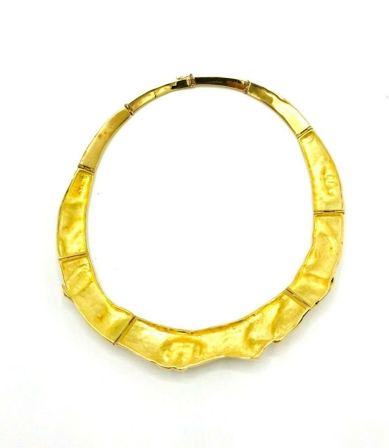 Vintage Glossy Yellow Gold Choker Necklace at 1stDibs
