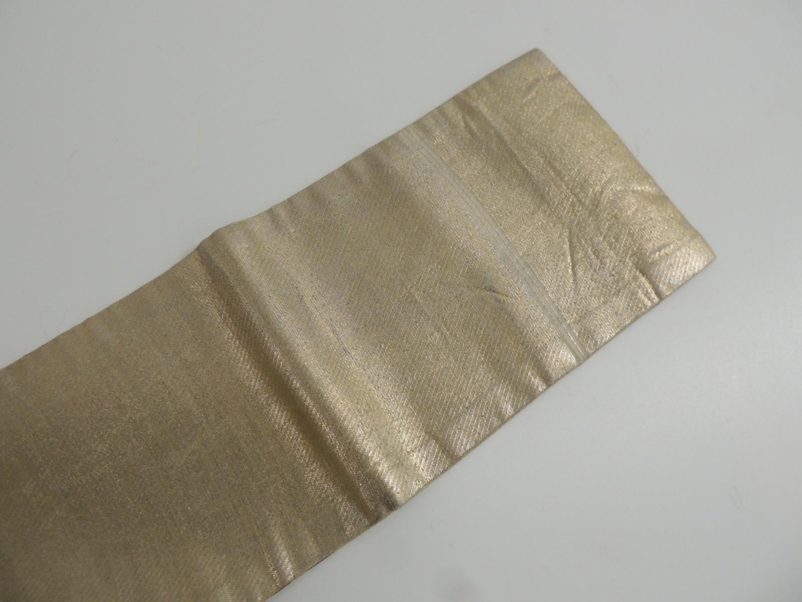 Vintage Gold and Black Woven Obi Sash For Sale at 1stDibs