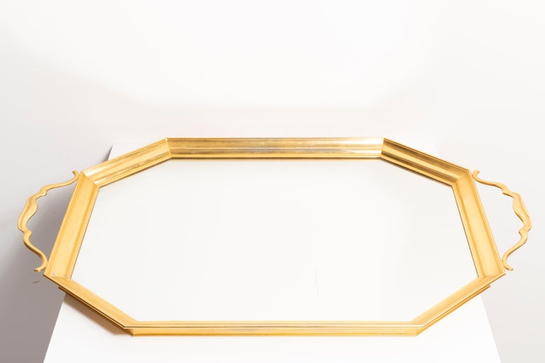 Vintage Gold and Mirror Decorative Plate, Italy, 1960s For Sale at 1stDibs
