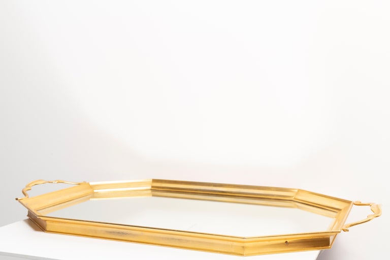 Vintage Gold and Mirror Decorative Plate, Italy, 1960s For Sale at 1stDibs