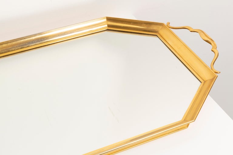 Vintage Gold and Mirror Decorative Plate, Italy, 1960s For Sale at 1stDibs