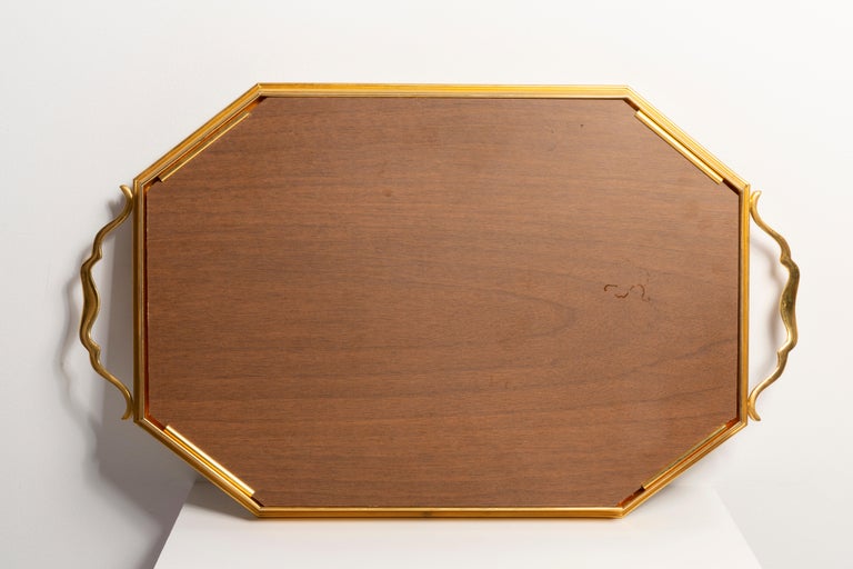 Vintage Gold and Mirror Decorative Plate, Italy, 1960s For Sale at 1stDibs