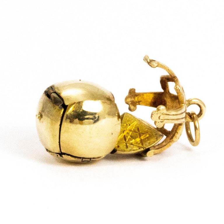 Vintage Gold and Silver Gilt Masonic Orb Pendant at 1stDibs