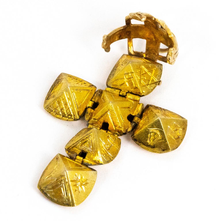 Vintage Gold and Silver Gilt Masonic Orb Pendant at 1stDibs