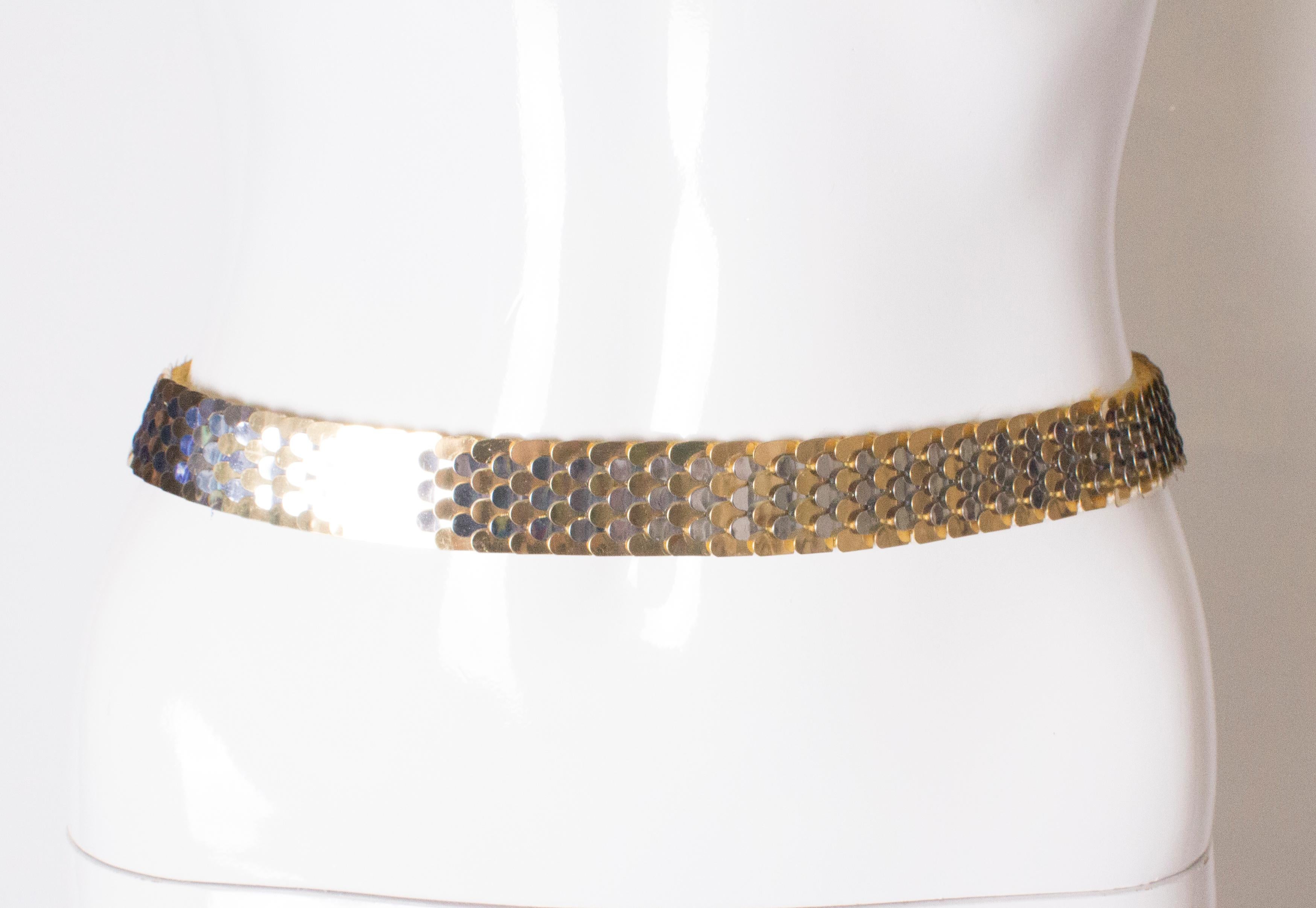 Vintage Gold and Silver Snake Chain Belt For Sale at 1stDibs