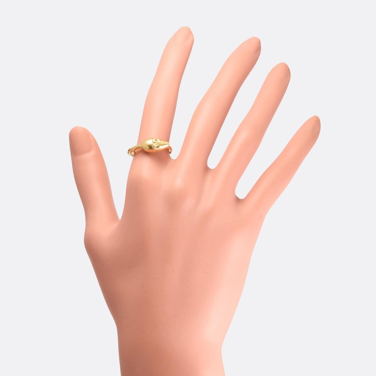 Vintage Gold Articulated Mouse Ring at 1stDibs