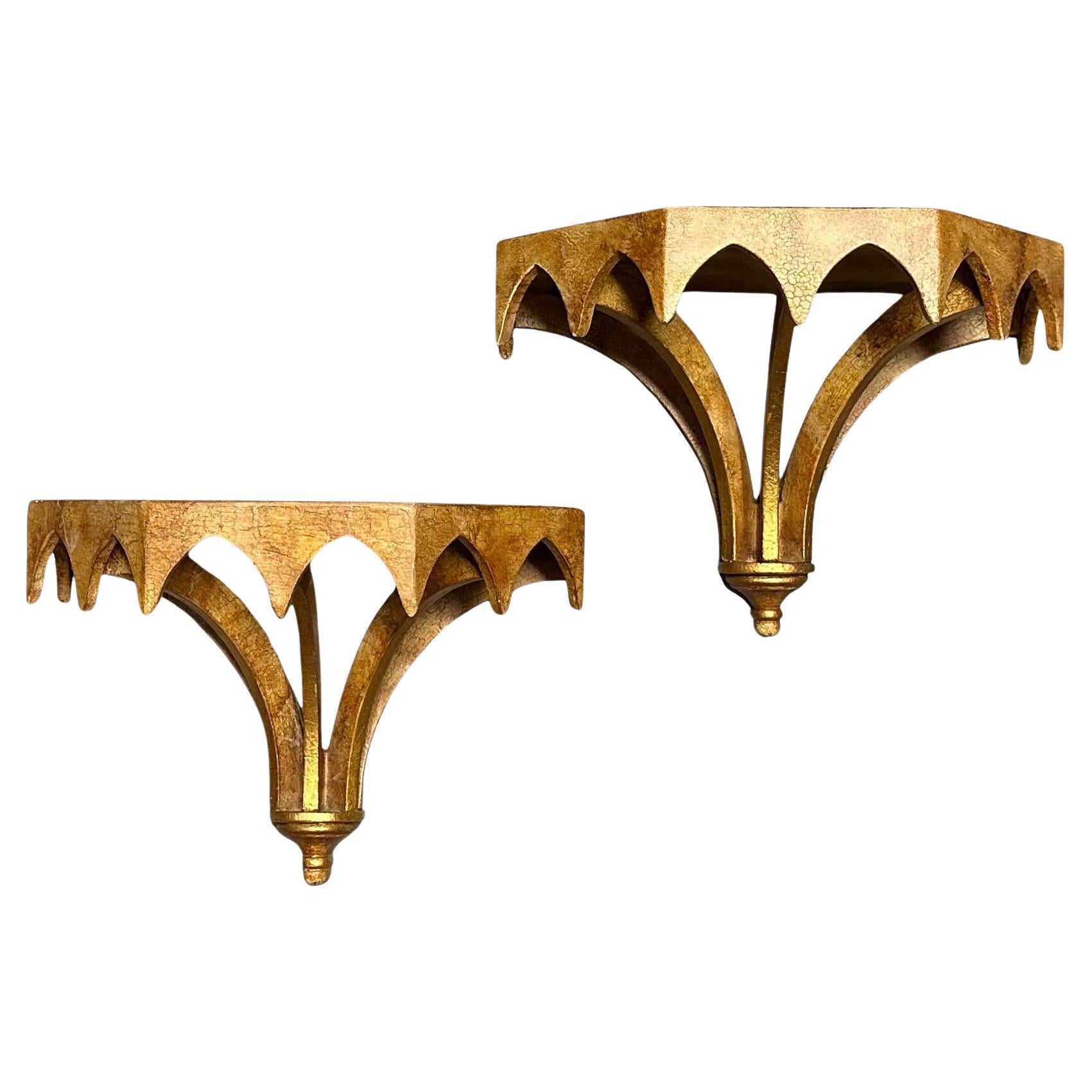 Vintage Coastal Artisan Shell Brackets - a Pair For Sale at 1stDibs