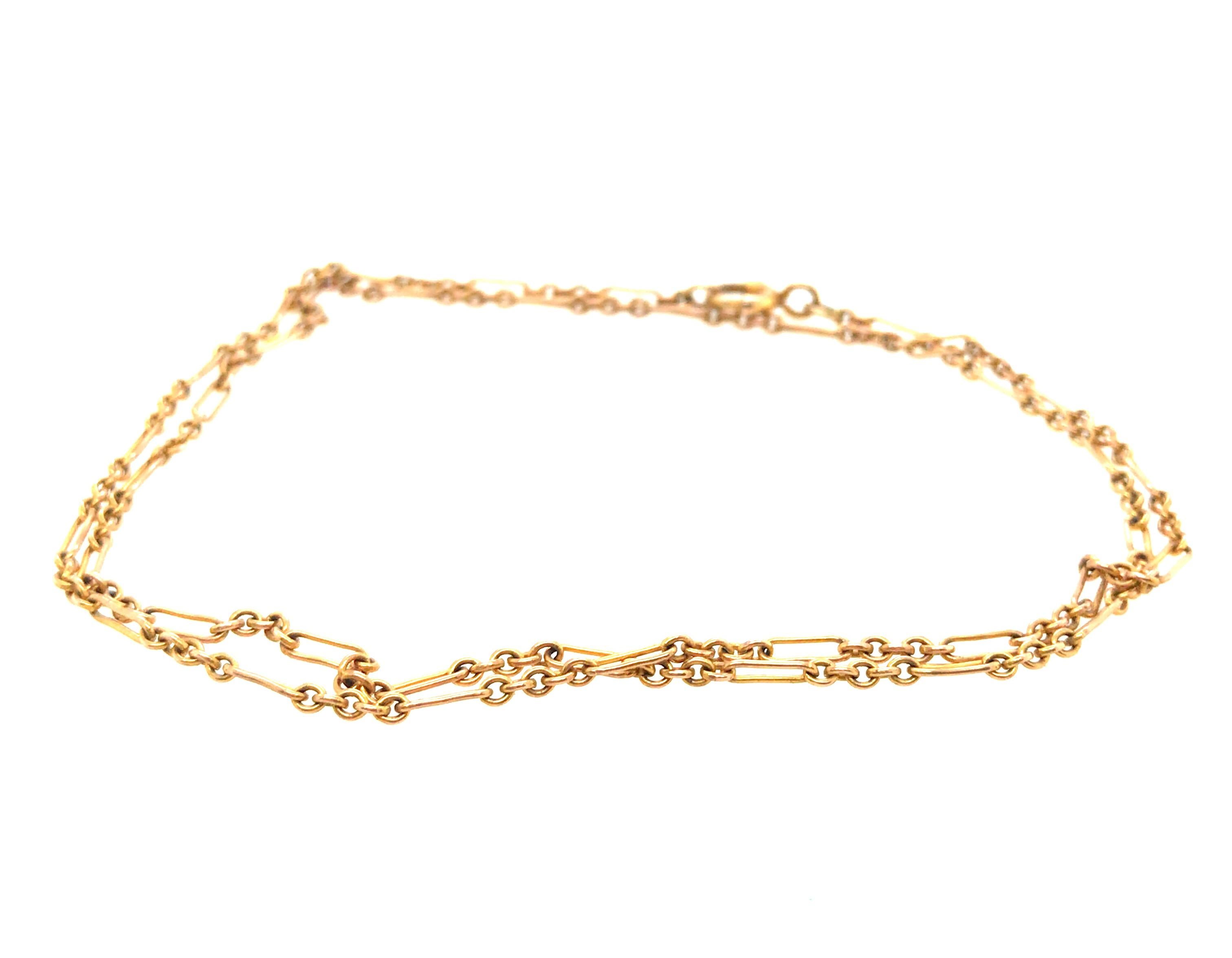 Victorian Gold Chain Necklace 9K Gold 18 Inches 1901 England For Sale ...