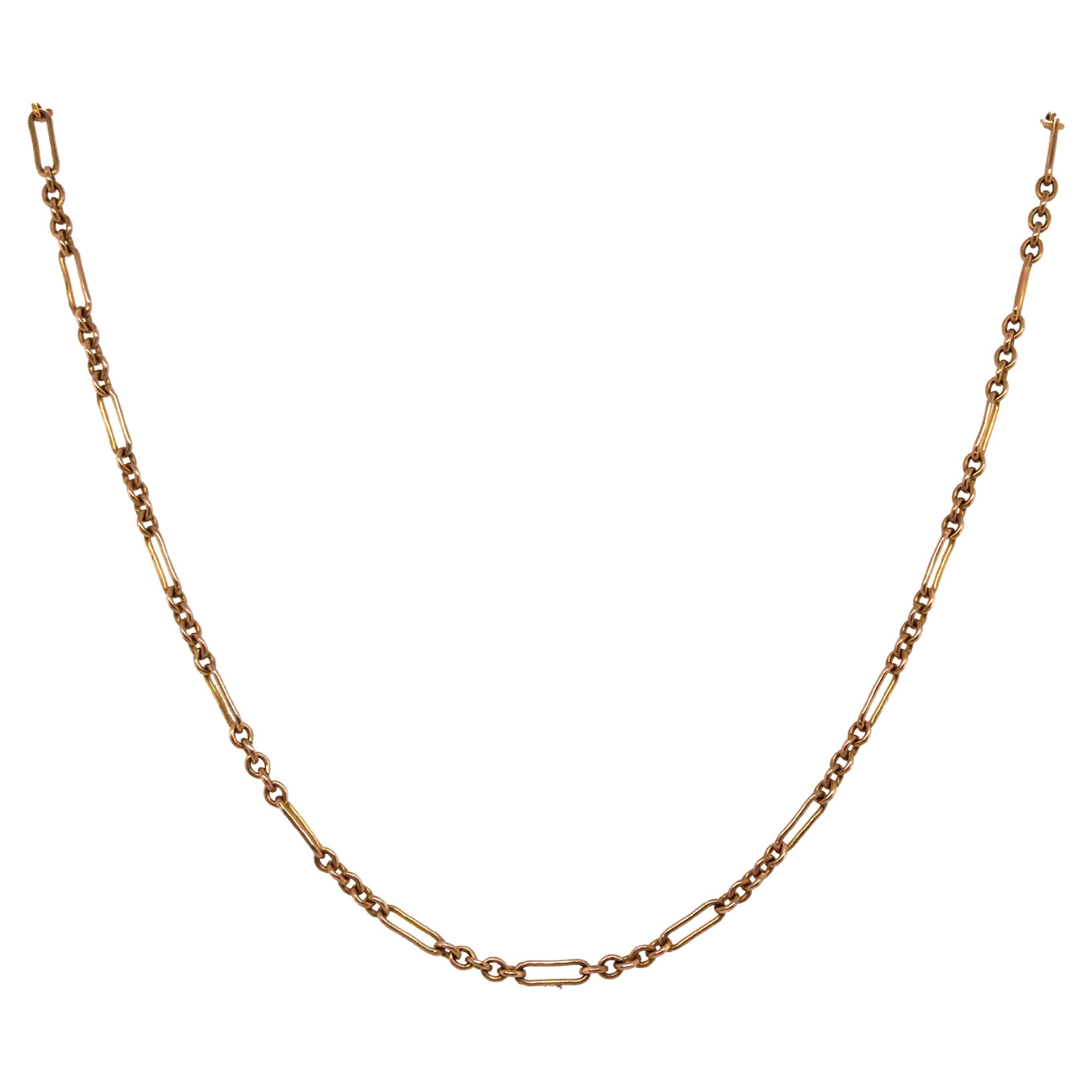 Victorian Gold Chain Necklace 9K Gold 18 Inches 1901 England For Sale ...