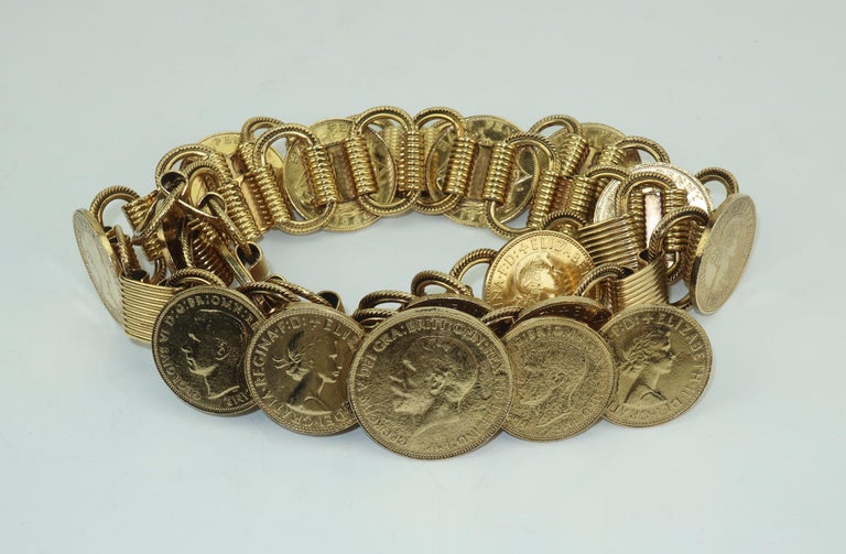 Vintage Gold Coin Chain Belt at 1stDibs | gold coin belt, vintage gold belt