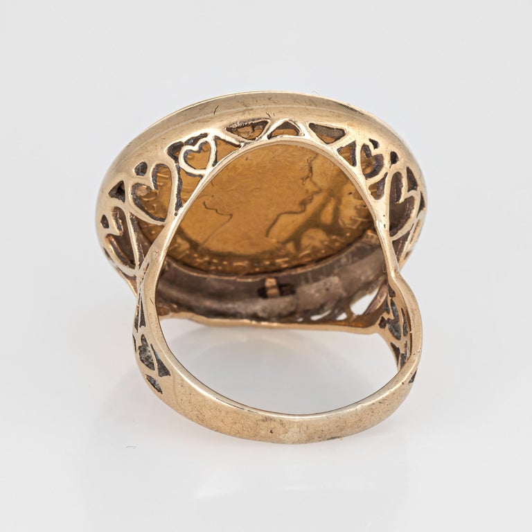 Vintage Gold Coin Ring 1968 Saint George Dragon 21 Karat Round ...