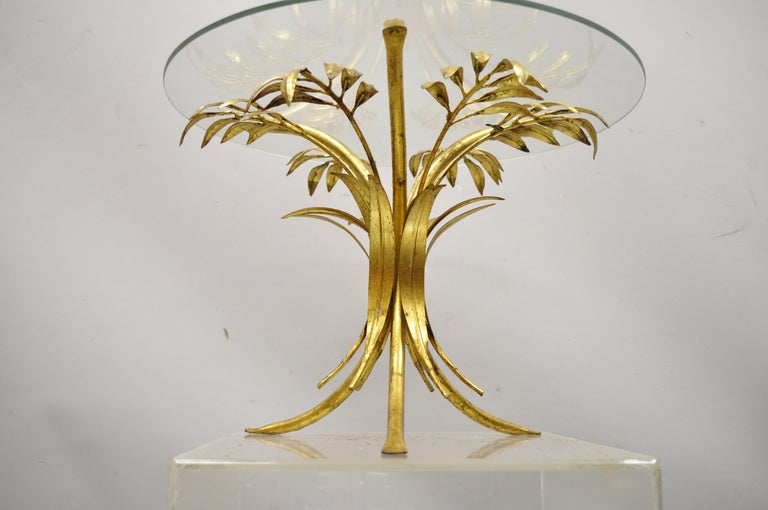 Vintage Gold Gilt Italian Hollywood Regency Palm Leaf Sheaf of Wheat ...