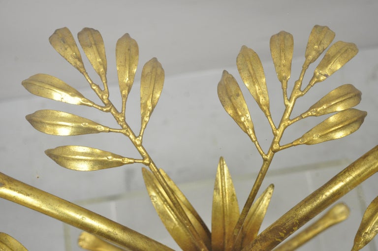 Vintage Gold Gilt Italian Hollywood Regency Palm Leaf Sheaf of Wheat ...