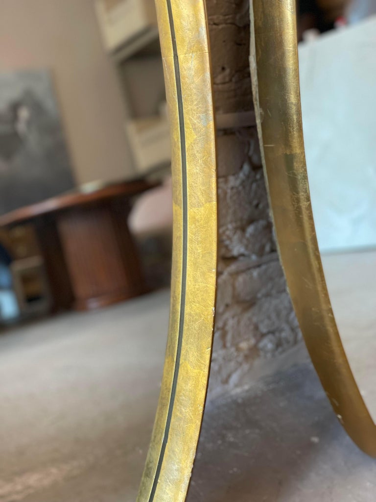 Vintage Gold Gilt Oval Mirrors, a Pair For Sale at 1stDibs