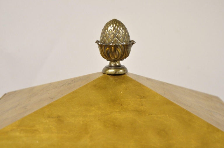 Vintage Gold Hollywood Regency Diamond Shaped Curio Cabinet Display ...