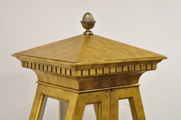 Vintage Gold Hollywood Regency Diamond Shaped Curio Cabinet Display ...