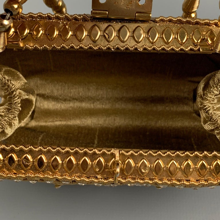 VINTAGE Gold Metallic Rhinestone Mini Bag For Sale at 1stDibs