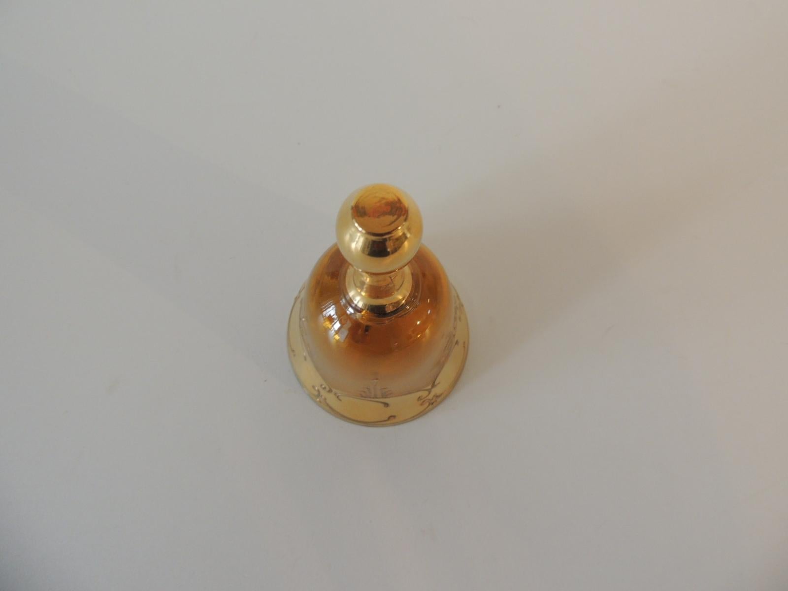 Vintage Gold Murano Glass Table Bell with Hand Painted Flower For Sale ...