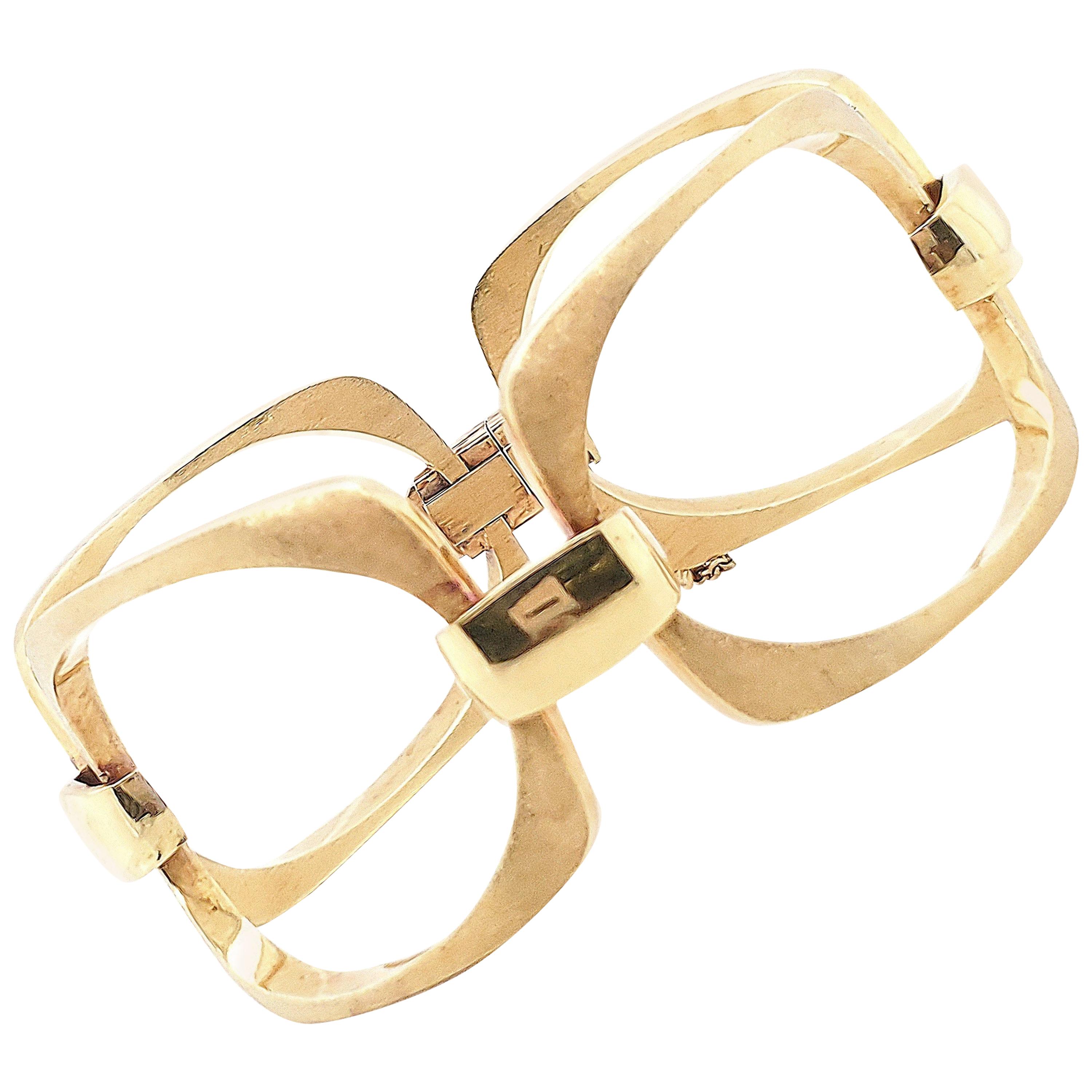 Vintage Gold Open Link Bracelet at 1stDibs