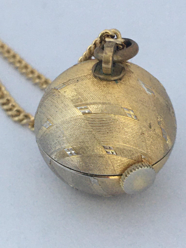 Vintage Gold-Plated Bvler Mechanical Pendant Ball Watch For Sale at ...