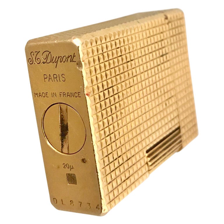 Vintage Gold-Plated Diamond Head Pocket Gas Lighter By S. T. Dupont ...