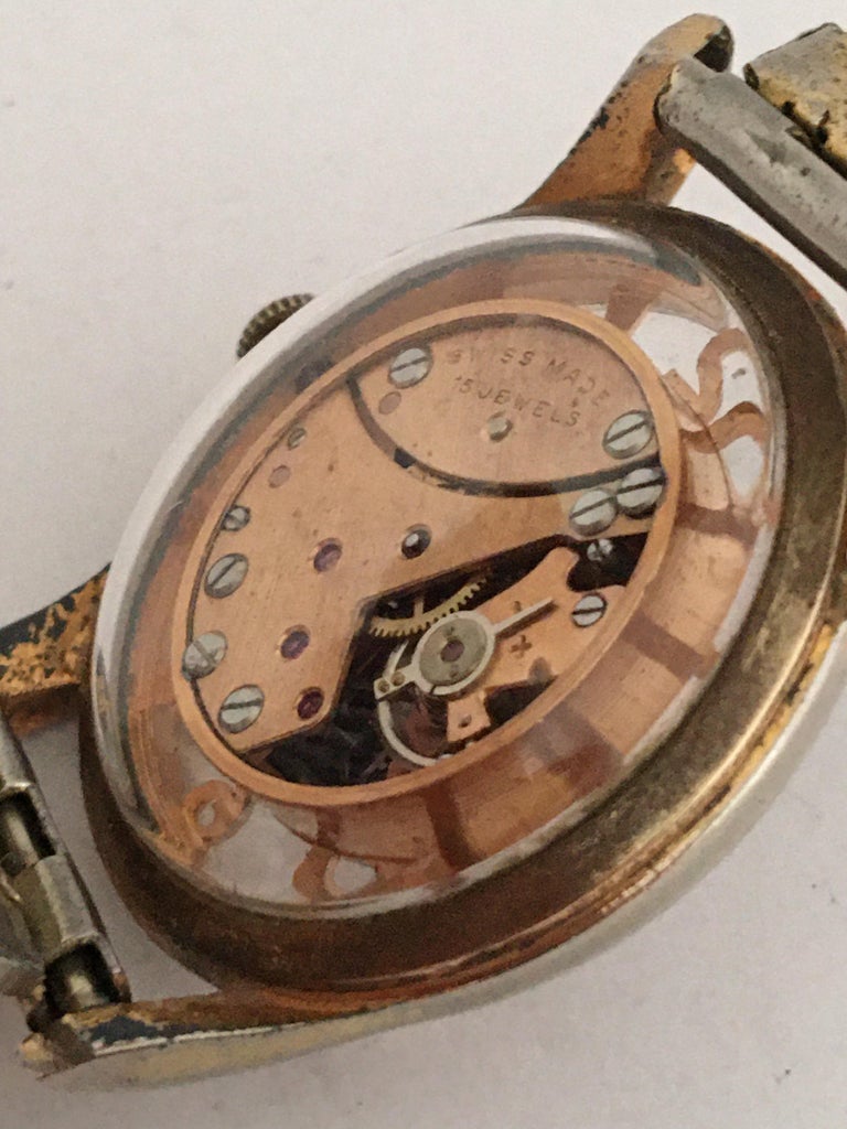 Vintage Gold-Plated Manual Winding Watch For Sale at 1stDibs