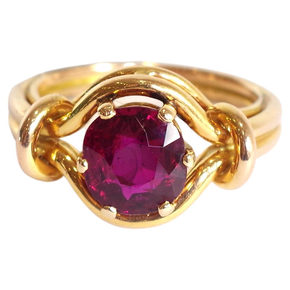 Vintage Gold Ruby Ring, Natural Ruby For Sale at 1stDibs