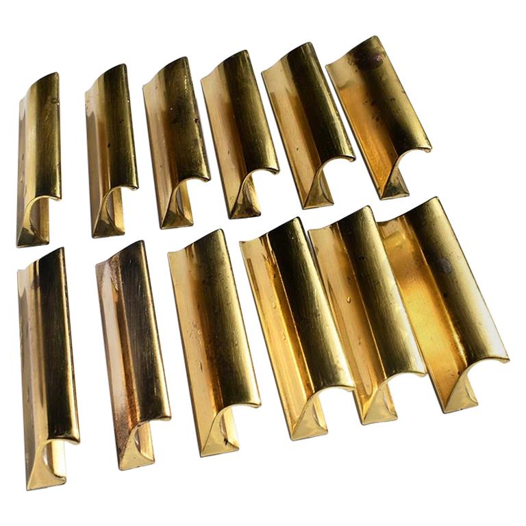 Vintage Gold Sherle Wagner Hardware Cabinet Drawer Edge Pulls Set 12 ...