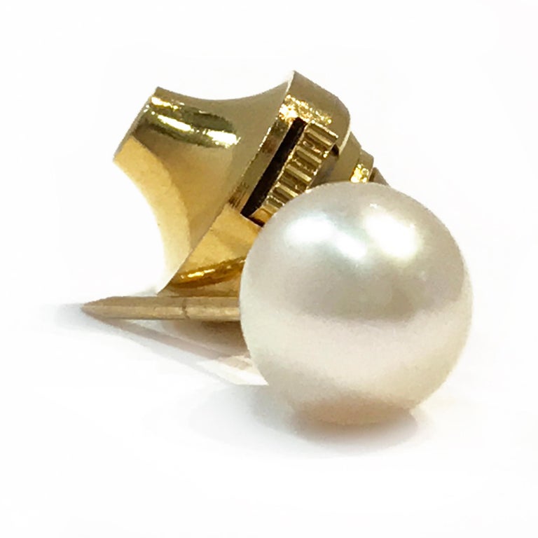 Vintage Gold Single Pearl Tie Tack at 1stDibs | gold cross tie tack ...