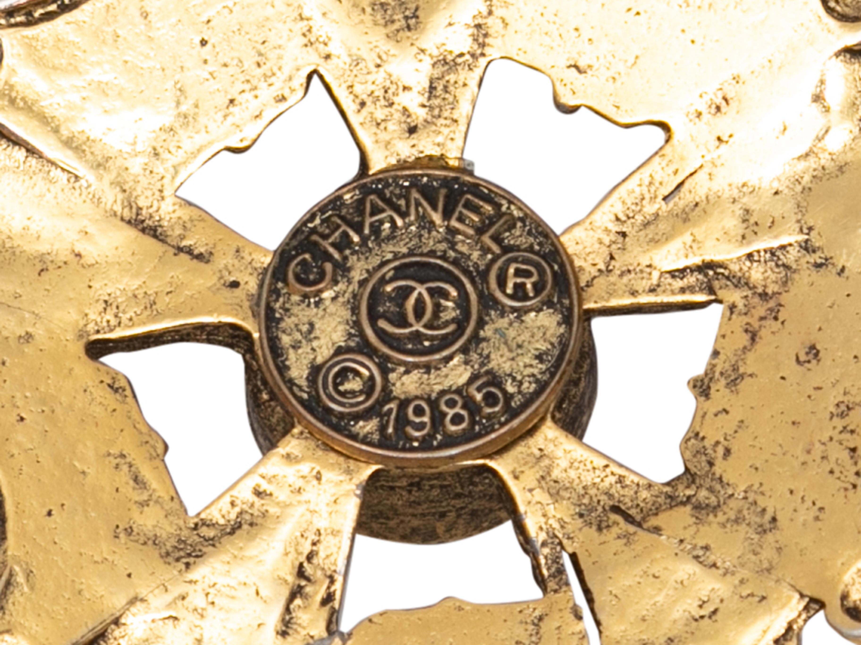 Vintage Gold-Tone and Multicolor Chanel 1985 Gripoix Necklace For Sale ...