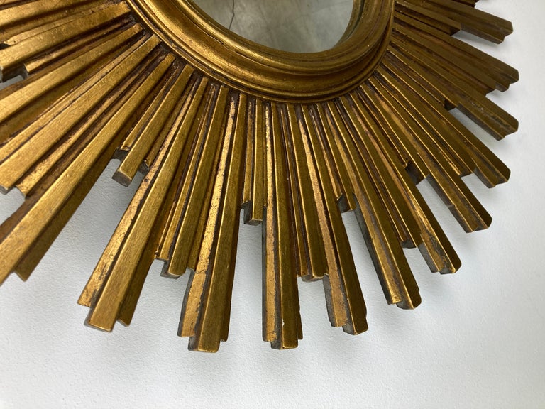Vintage Golden Sunburst Mirror, 1960s For Sale at 1stDibs