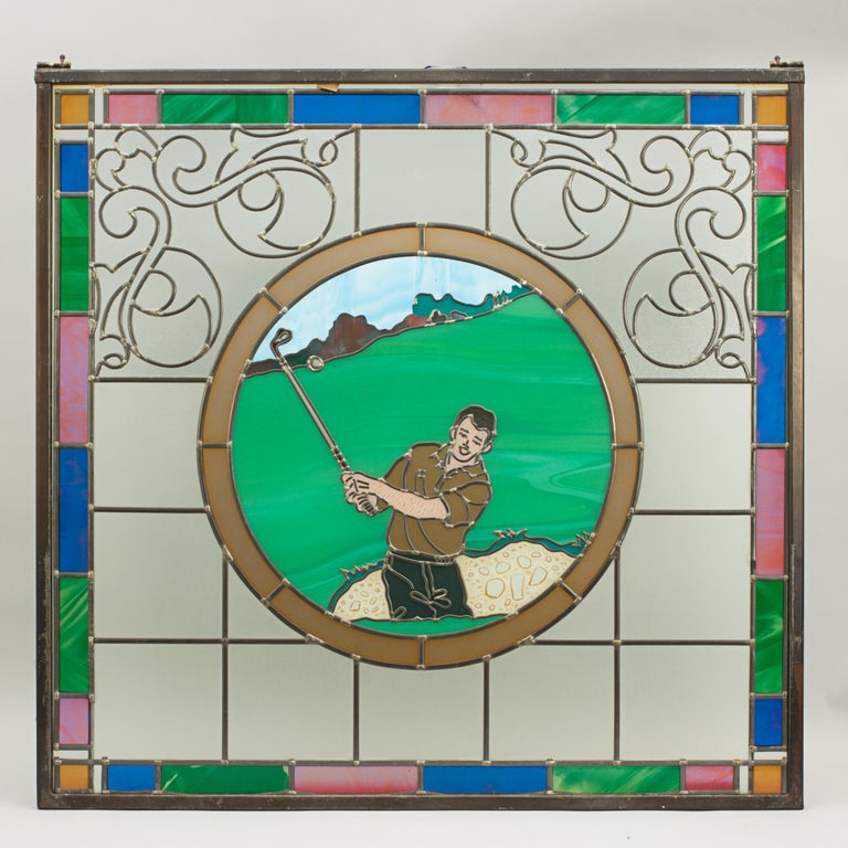 Vintage Golf Stained Glass Window 1993 from the Mansfield Bar For Sale ...