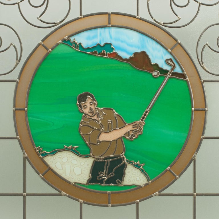 Vintage Golf Stained Glass Window 1993 from the Mansfield Bar For Sale ...