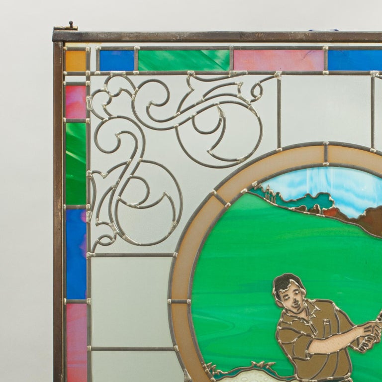 Vintage Golf Stained Glass Window 1993 from the Mansfield Bar For Sale ...
