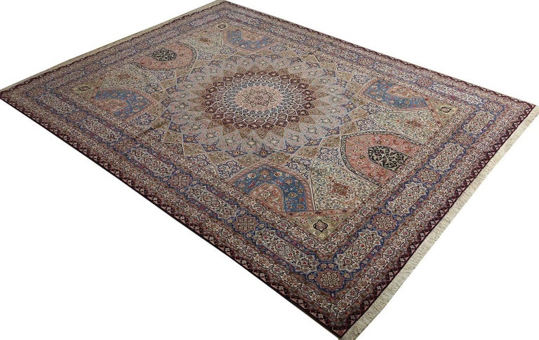 Vintage Gonbad Design Tabriz Persian Rug. Size: 9 ft 11 in x 13 ft For ...