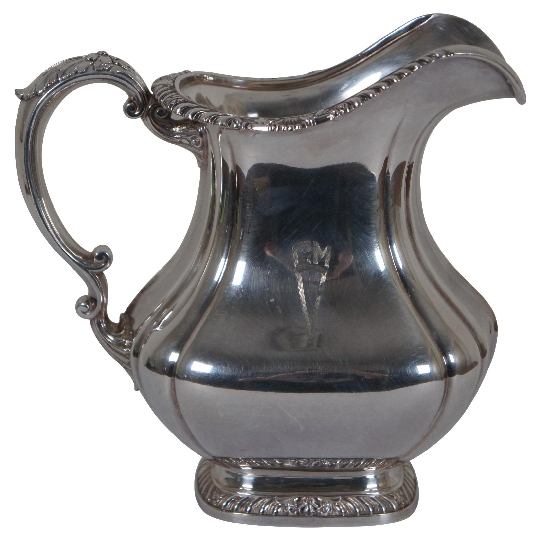 Hammered Silver Plate Pitcher by W.M. Mounts at 1stDibs