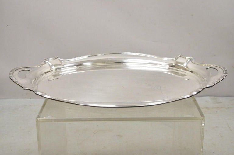 Vintage Gorham Y1038 Art Deco Silver Plated Twin Handle Platter Tray ...