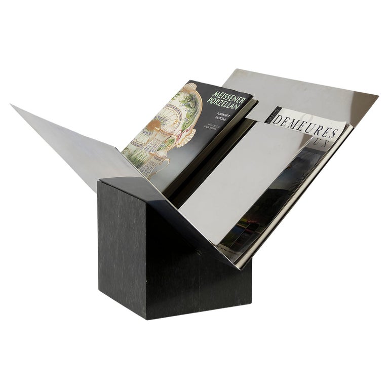Vintage Gramigna and Mazza Marble Steel Magazine Rack for Arthur Krupp ...