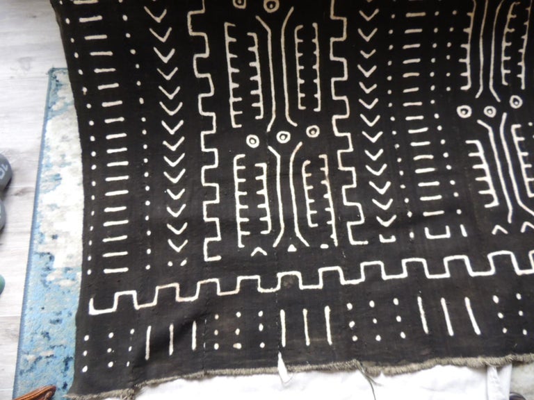 Vintage Graphic Bogolanfini African Mud Cloth Artisanal Panel For Sale ...