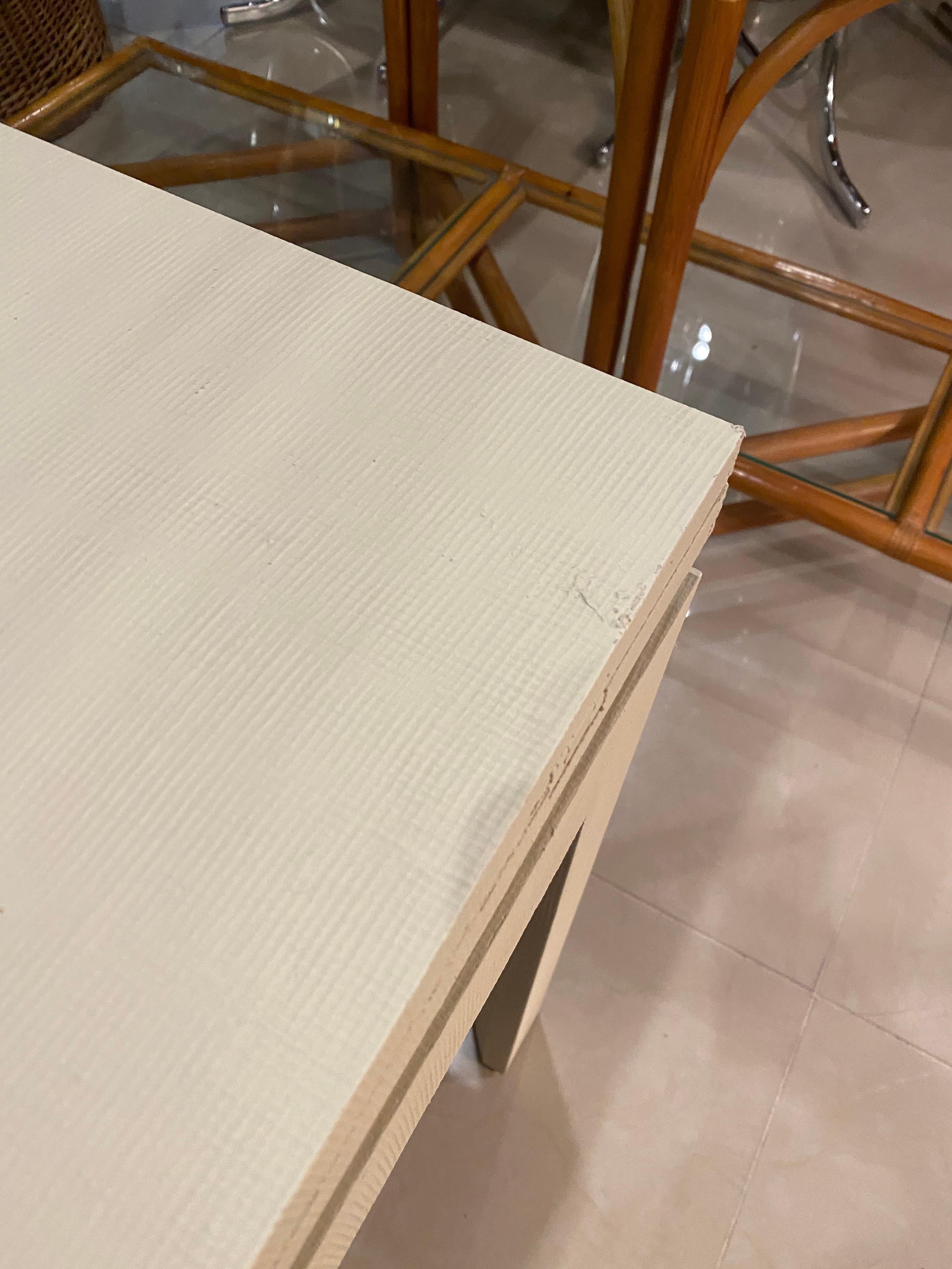 Vintage Grasscloth Linen Painted Game Table at 1stDibs