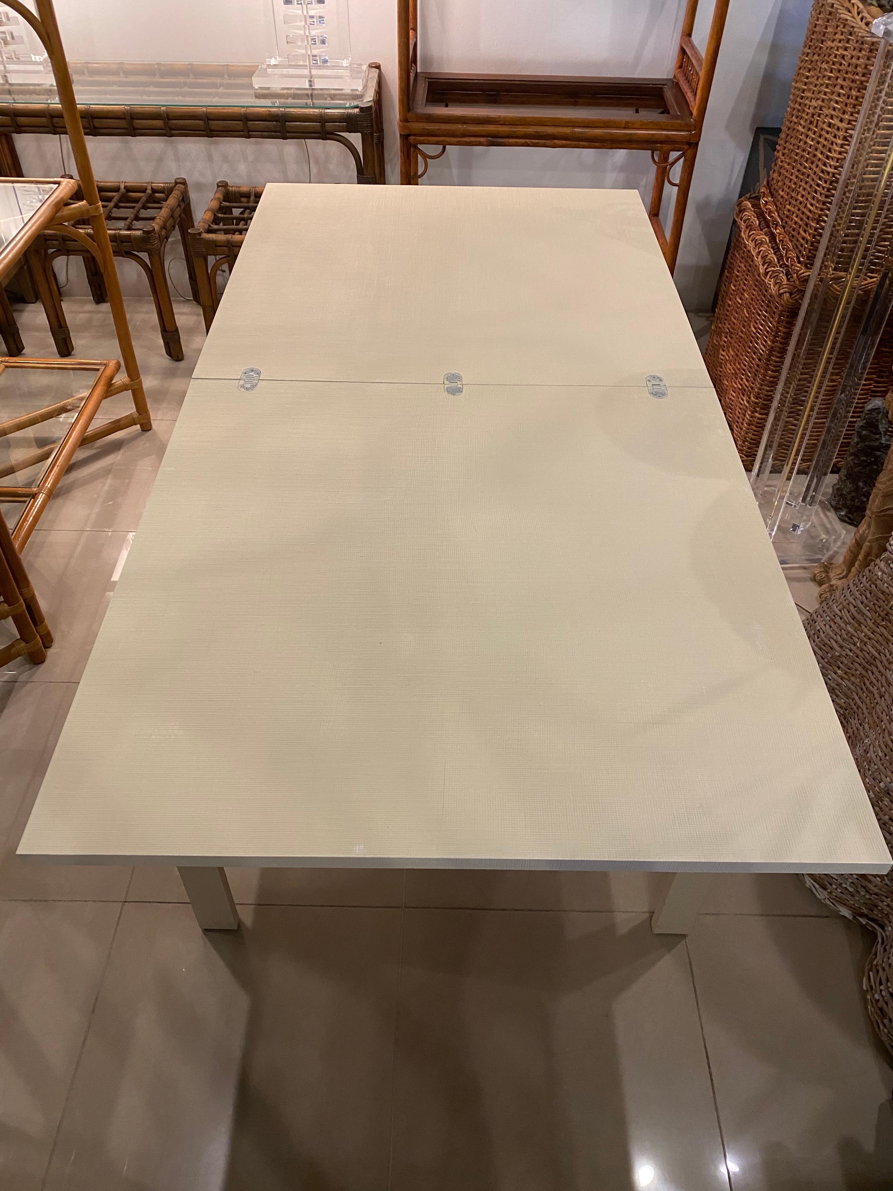 Vintage Grasscloth Linen Painted Game Table at 1stDibs