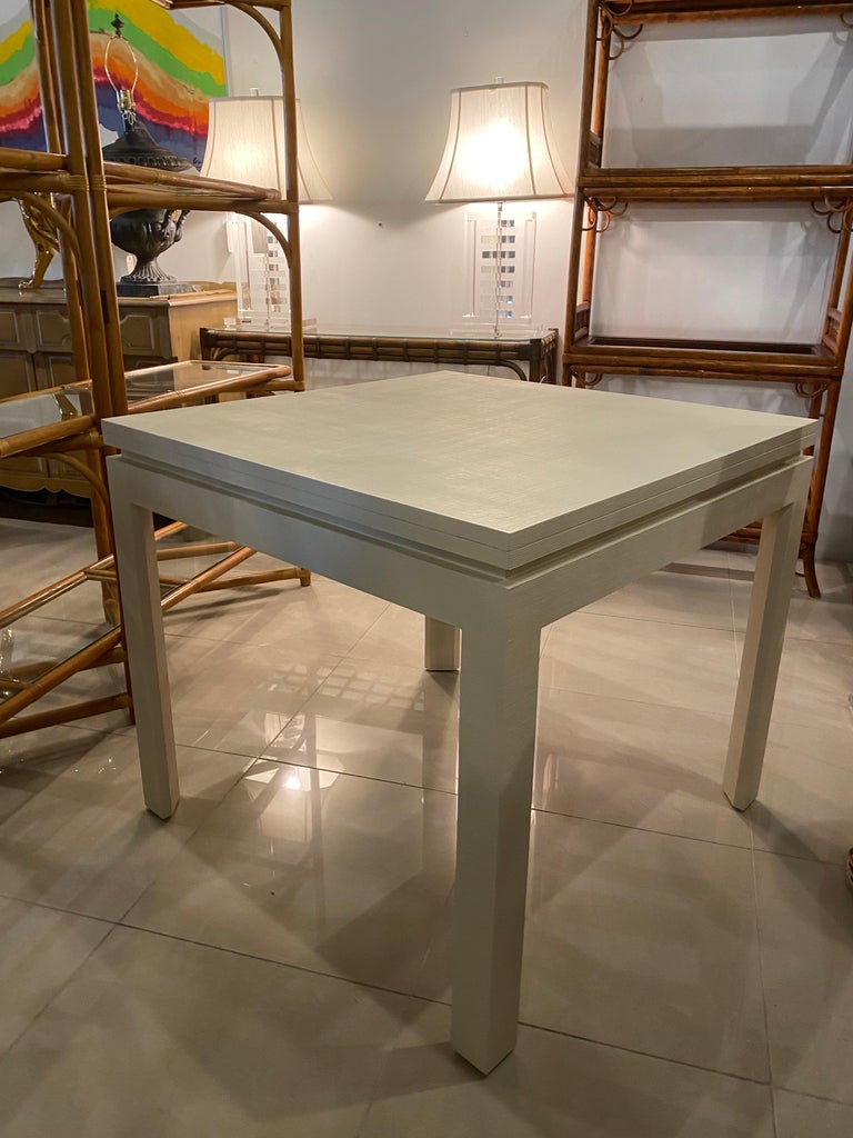 Vintage Grasscloth Linen Painted Game Table at 1stDibs