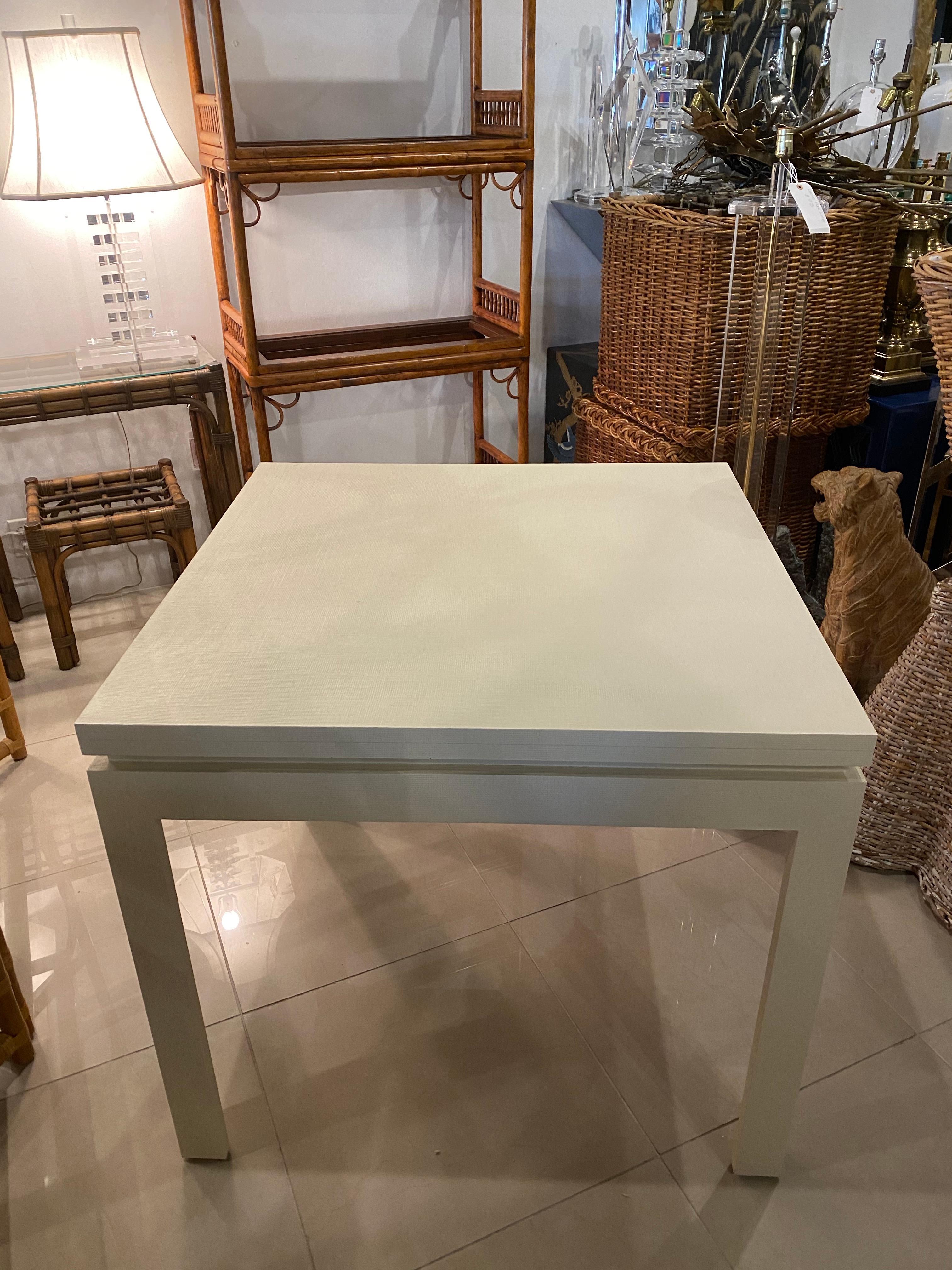 Vintage Grasscloth Linen Painted Game Table at 1stDibs