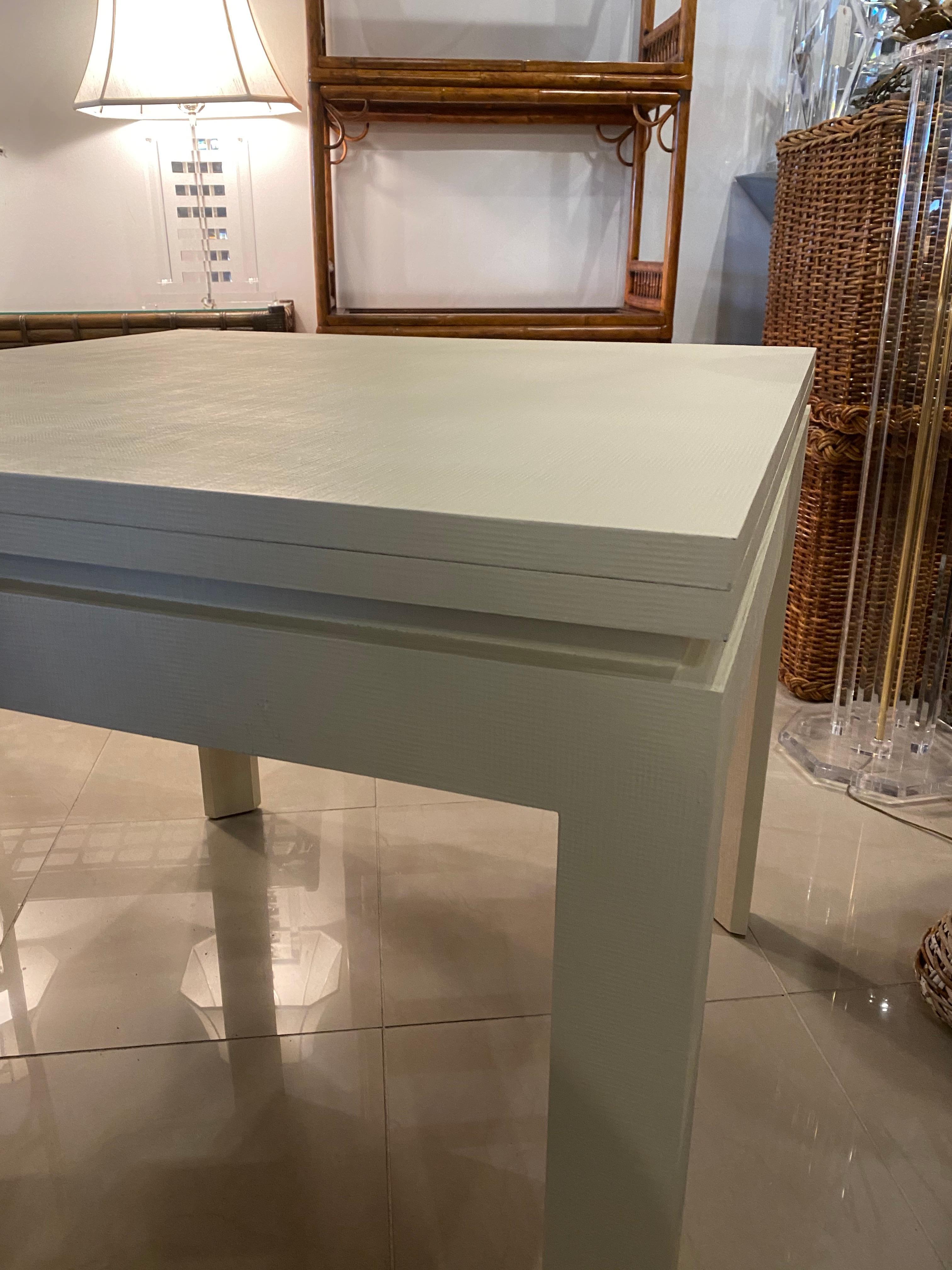 Vintage Grasscloth Linen Painted Game Table at 1stDibs